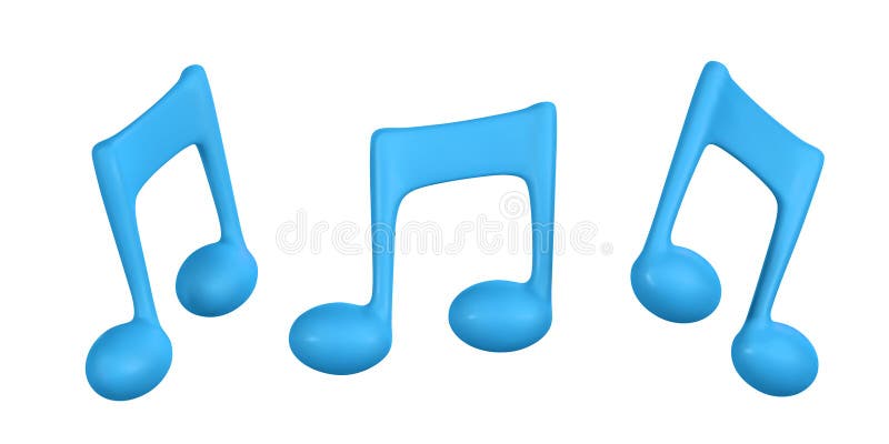 3d Music Note for Music Concept Design in Plastic Cartoon Style. Vector ...