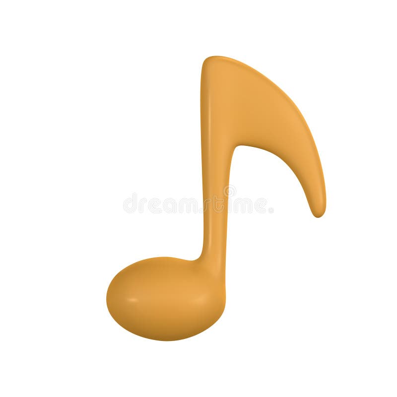 3d Music Note for Music Concept Design in Plastic Cartoon Style. Vector ...
