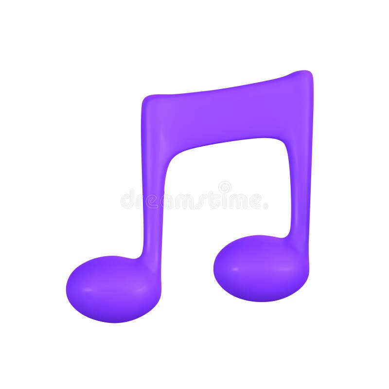 3d Music Note for Music Concept Design in Plastic Cartoon Style. Vector ...