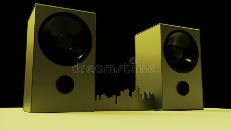 3d Music Speakers with Equalizer. Design. 3D Speakers with Musical Beat ...