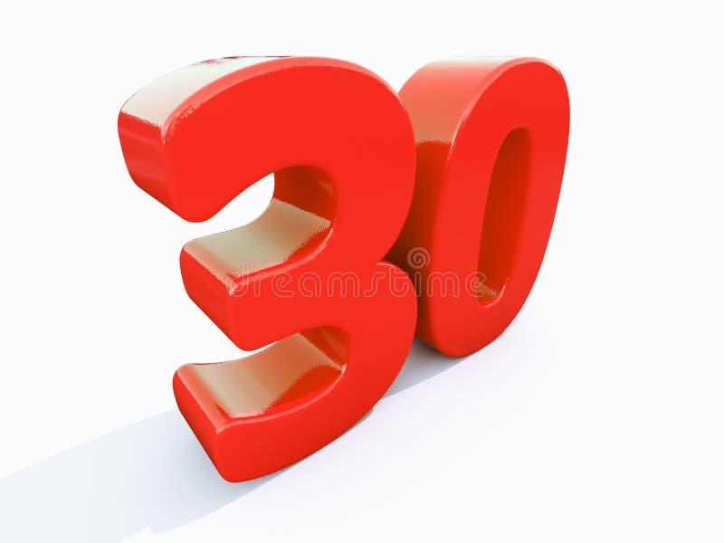 3d número treinta stock de ilustración. Ilustración de ventaja - 84272054
