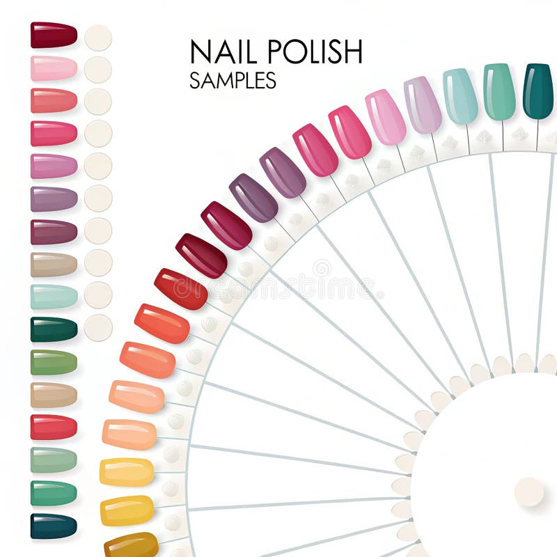 3D Nail Polish Samples for Manicure and Pedicure Color Chart Stock ...