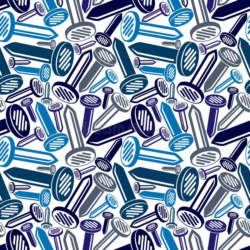 3d Nails Vector Seamless Pattern. Carpentry Theme Components Stock ...