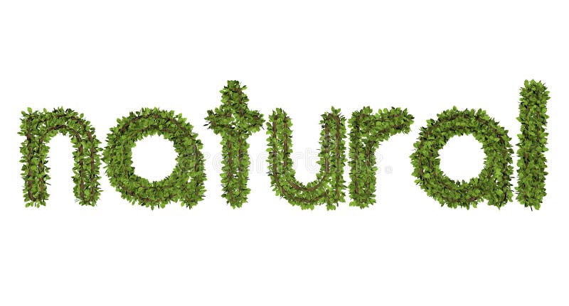 3D Natural Text on White Background Stock Illustration - Illustration ...