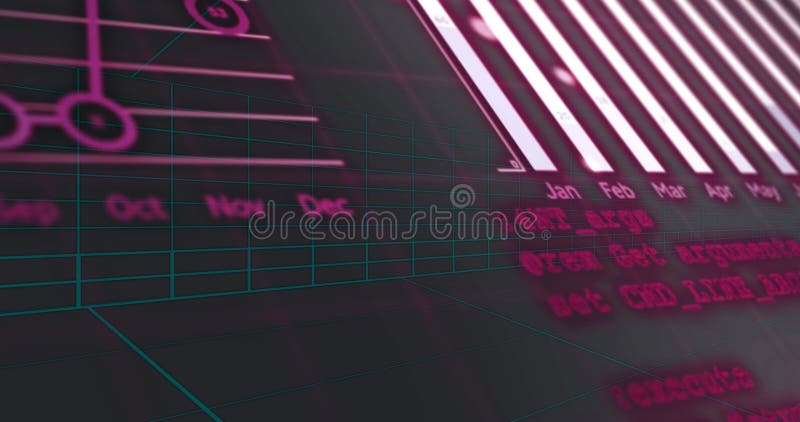 3D Neon Bar Chart Being Visualized in Dark Grid Space, Featuring Cyan ...
