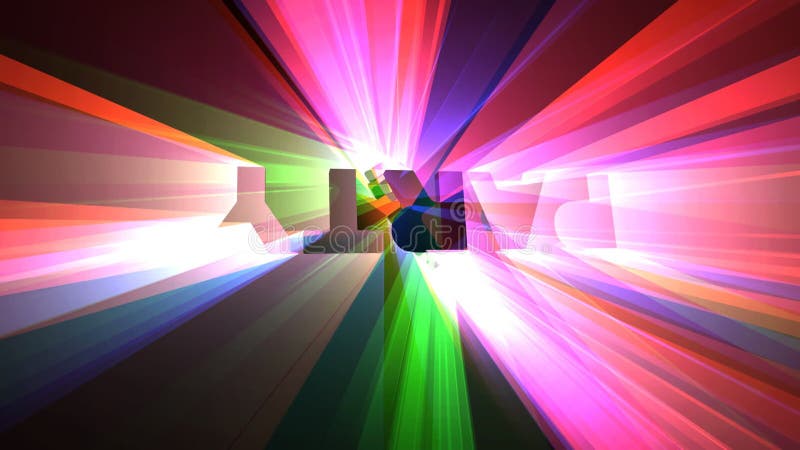 3D Neon Glow Party Text Rotating Over Light Rays Stock Video - Video of ...