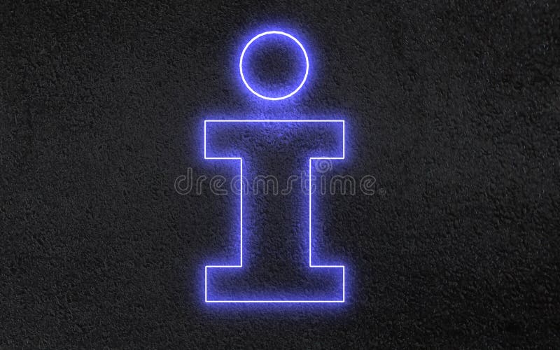 3d Neon Info Sign Concept. 3d Illustration Stock Illustration ...
