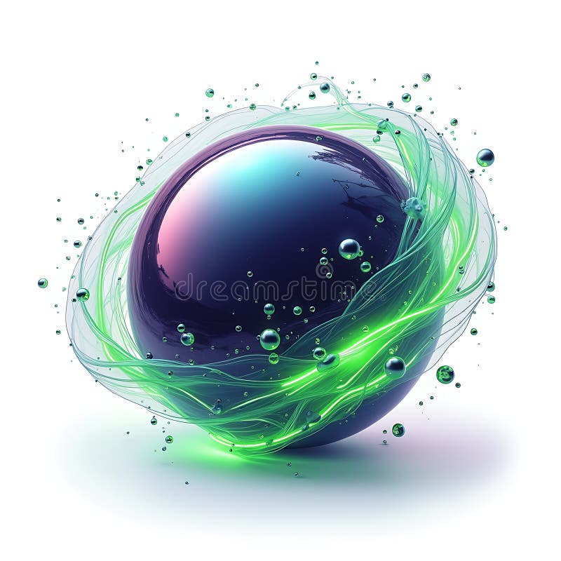 3D Neon Sphere with Glowing Outline Stock Illustration - Illustration ...