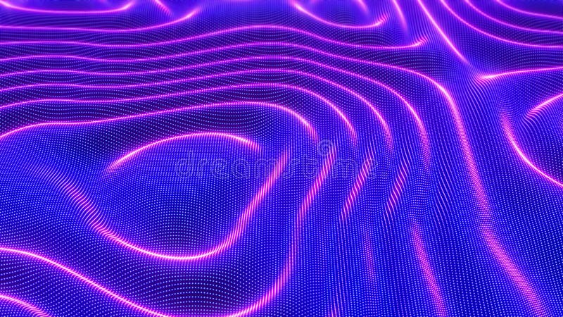 3D Neon Waving Pixelated Surface Stock Footage - Video of abstract ...