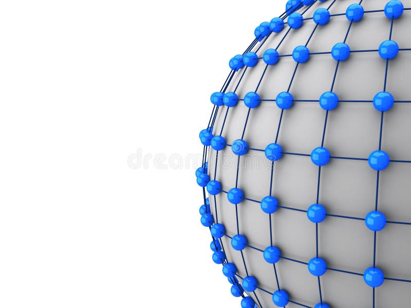 3d Network Concept, Balls Connection with Each Other Stock Illustration ...