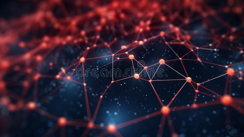 3D Network Connections with Plexus Design. Generative AI Stock Illustration - Illustration of ...