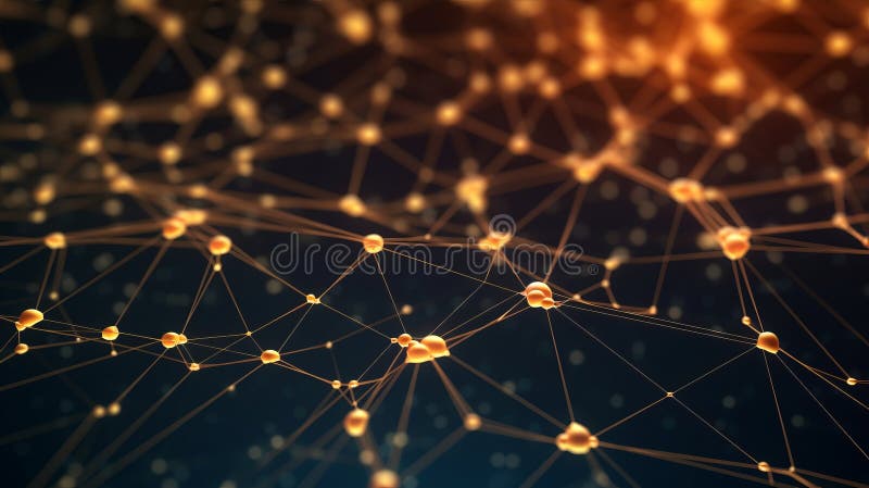3d Network Connections With Plexus Design Generative Ai Stock Illustration Illustration Of
