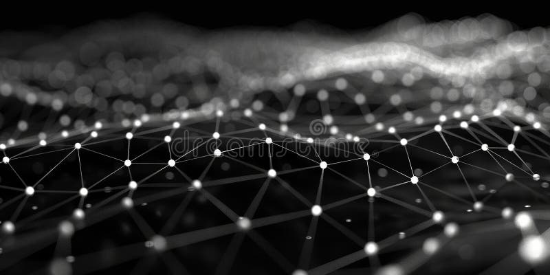 3d Network Grid with Interconnected Lines and Dots, Symbolizing Digital ...