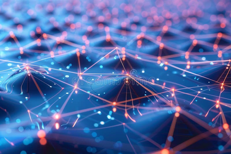 3D Network Mesh Platform Digital Connectivity Web Stock Illustration ...