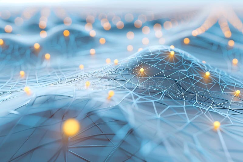 3D Network Mesh Platform Digital Connectivity Web Stock Illustration ...