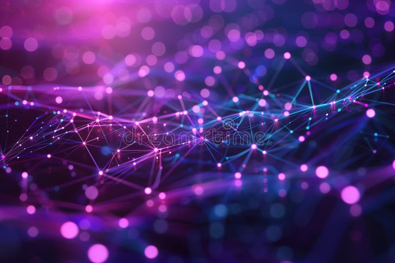 3D Network Structure Dense Grid of Points and Connecting Lines Data ...