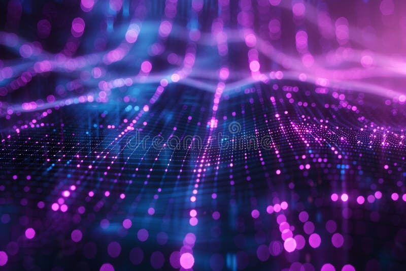 3D Network Structure Dense Grid of Points and Connecting Lines Data ...