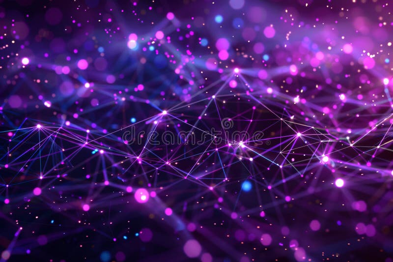 3D Network Structure Dense Grid of Points and Connecting Lines Data ...