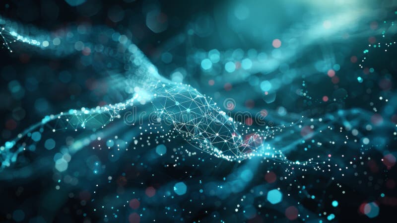 3D Network Structure with Nodes and Connections in Blue Tones Stock ...