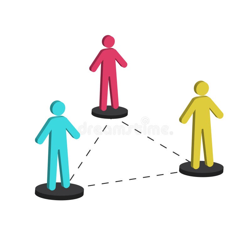 3d Network Team Men. Partnership Technology Concept. Vector ...