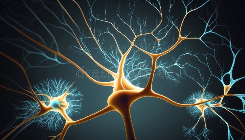 3d Neurons for Medical Design Illustration. Generative AI Stock ...