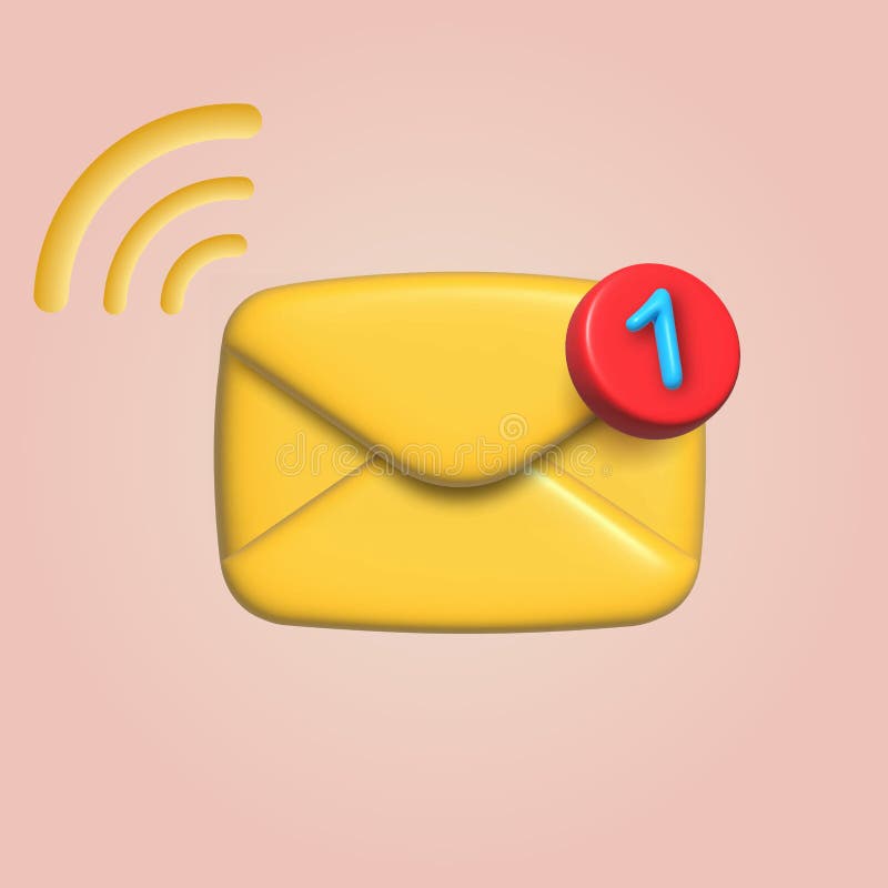 3d New Email Notification Icon. Unread Mail Logo Stock Vector ...