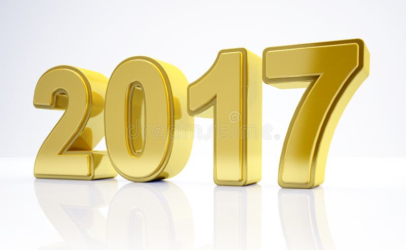 Happy New Year 2017 - Unique Aqua and Gold Effect Stock Illustration ...