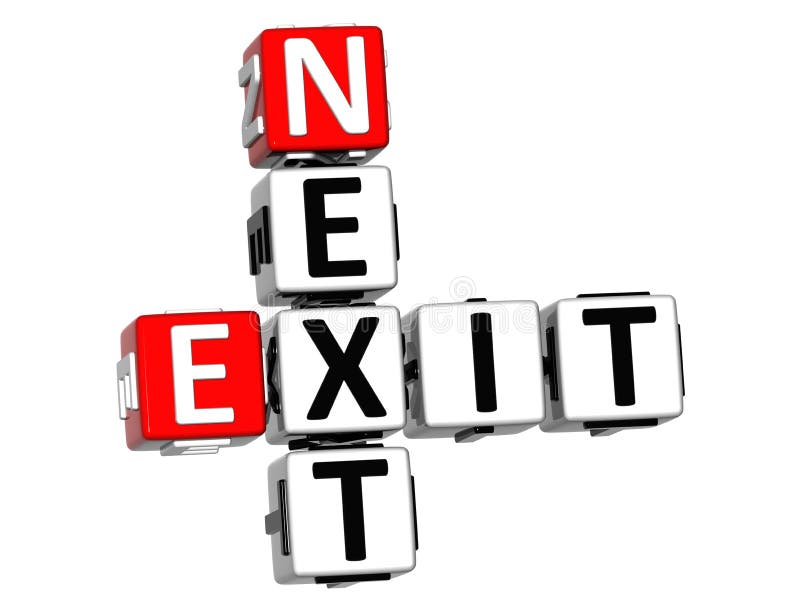 3D Next Exit Crossword stock illustration. Illustration of icon - 91851078