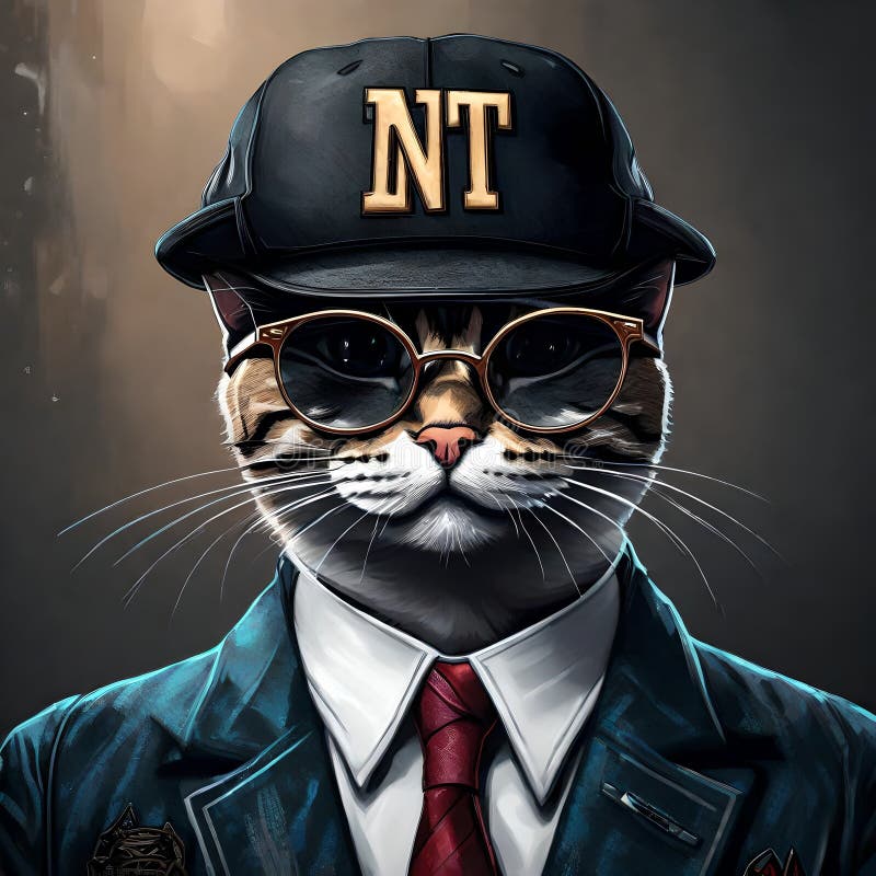 3d NFT Illustration of a Cat , Looking Straight in the Camera Stock ...