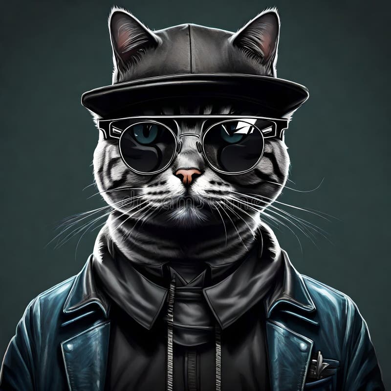 3d NFT Illustration of a Cat , Looking Straight in the Camera Stock ...