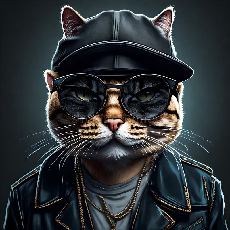 3d NFT Illustration of a Cat , Looking Straight in the Camera Stock ...