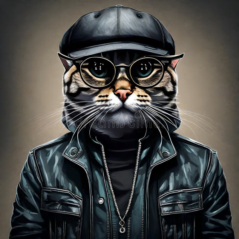 3d NFT Illustration of a Cat , Looking Straight in the Camera Stock ...