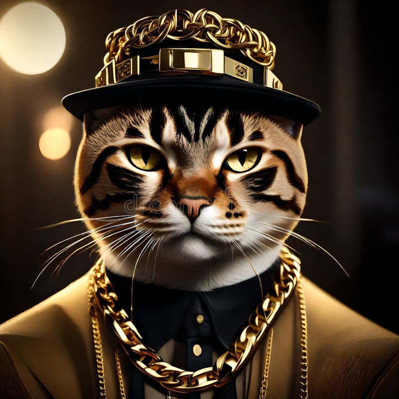 3d NFT Illustration of a Cat , Looking Straight in the Camera Stock ...