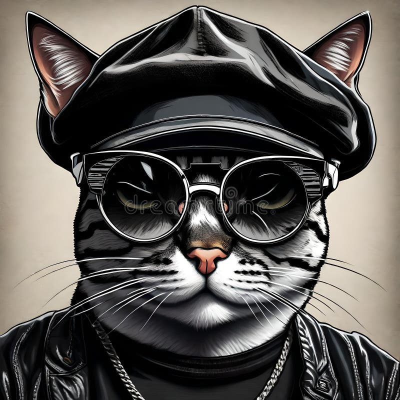 3d NFT Illustration of a Cat , Looking Straight in the Camera Stock ...