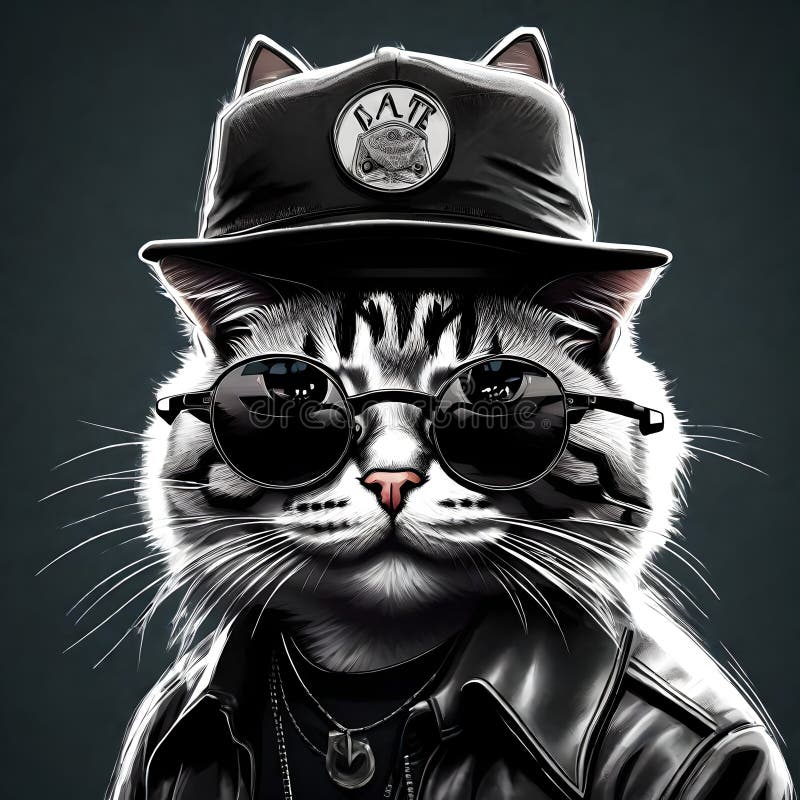 3d NFT Illustration of a Cat , Looking Straight in the Camera Stock ...