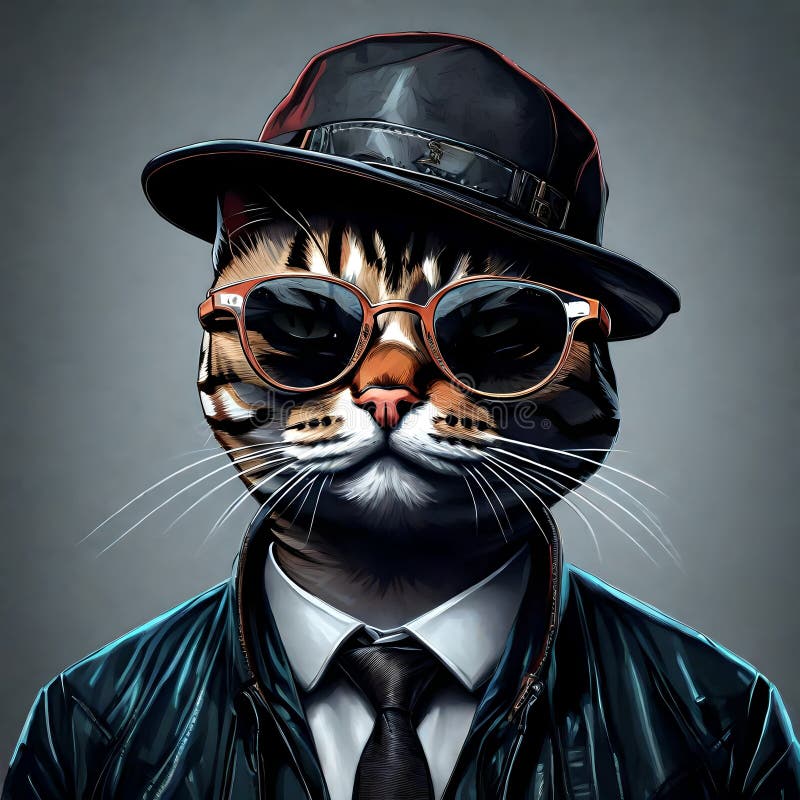 3d NFT Illustration of a Cat , Looking Straight in the Camera Stock ...