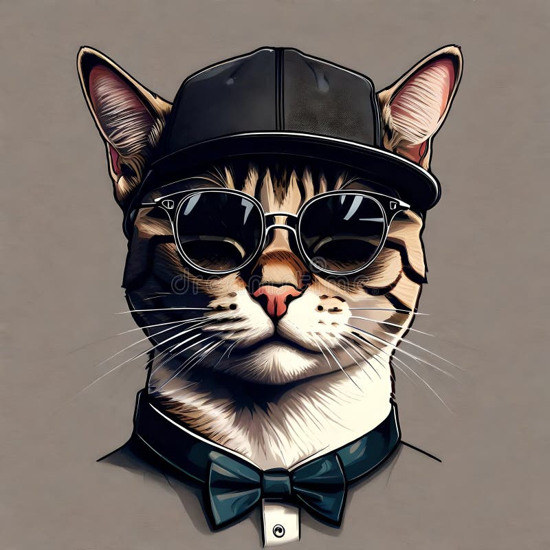 3d NFT Illustration of a Cat , Looking Straight in the Camera Stock ...