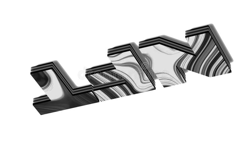 3D NFT on White Background. Motion. NFT Lettering with Linear Pattern ...