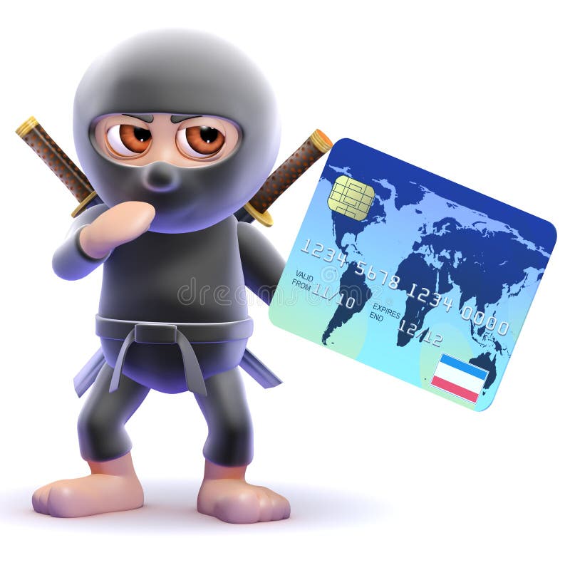 3d Ninja credit stock illustration. Illustration of character - 39281668