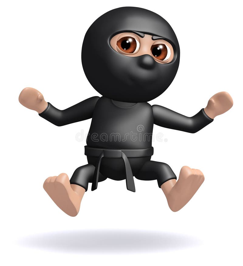 3d Ninja has been hit stock illustration. Illustration of stealth ...