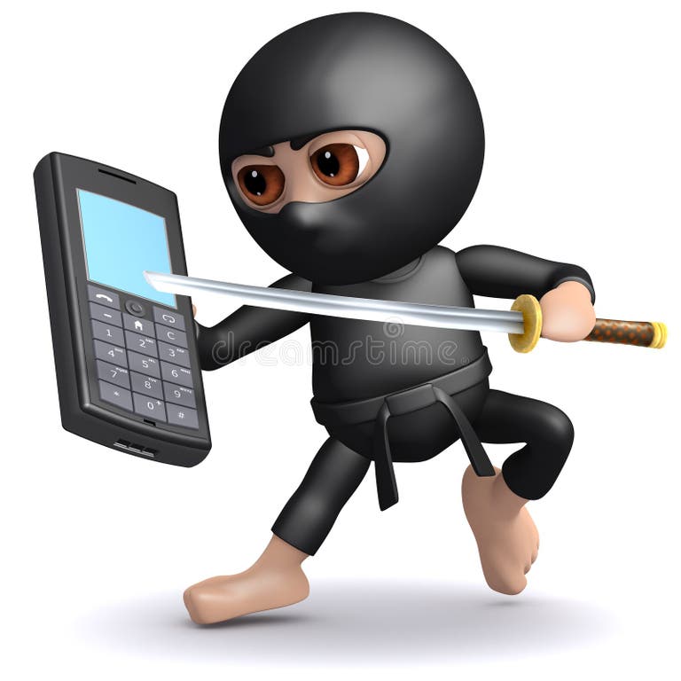 3d Ninja mobile stock illustration. Illustration of arts - 38790224