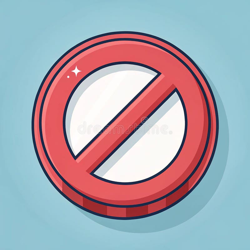 3D No Entry or Prohibition Sign Icon Stock Illustration - Illustration ...