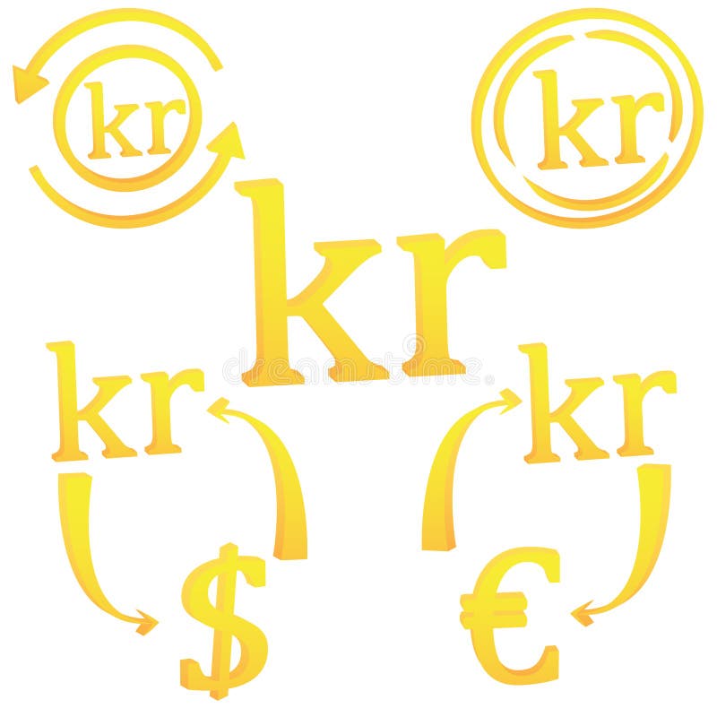 3D Norwegian Krone Currency Symbol Icon Stock Vector - Illustration of ...