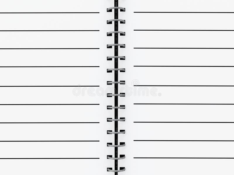 3d Empty Spiral Binder Notepad with Pencil. Stock Illustration ...