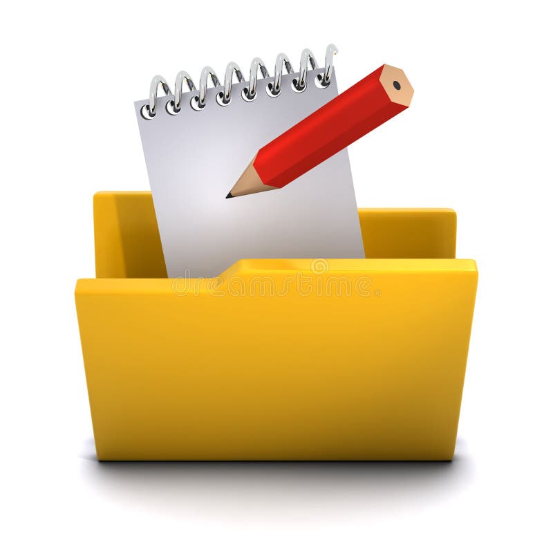 3d Notes folder icon stock illustration. Illustration of sign - 40136685