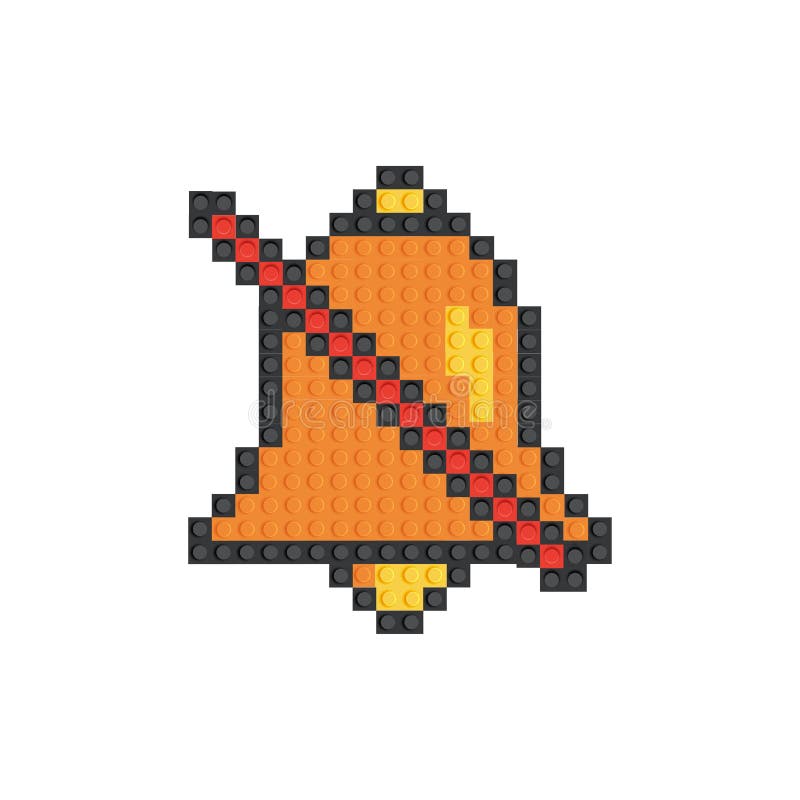 2d Notification Bell Icon Isolated on White Background. Made from ...