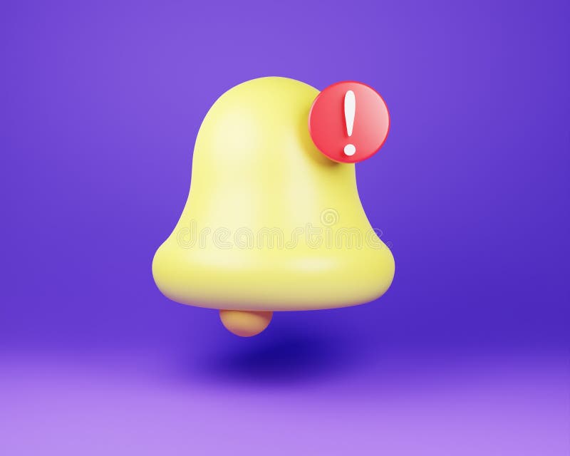 3d Notification Bell Icon. New Message Illustration 3d Render. Stock ...