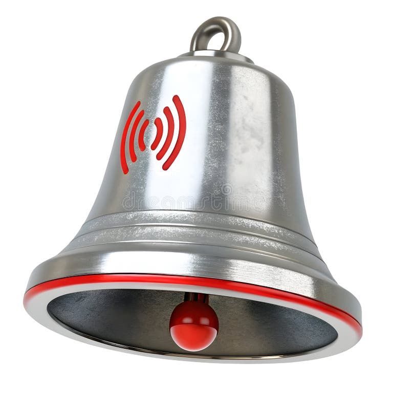 3D Notification Bell Reminder Icon Stock Illustration - Illustration of ...