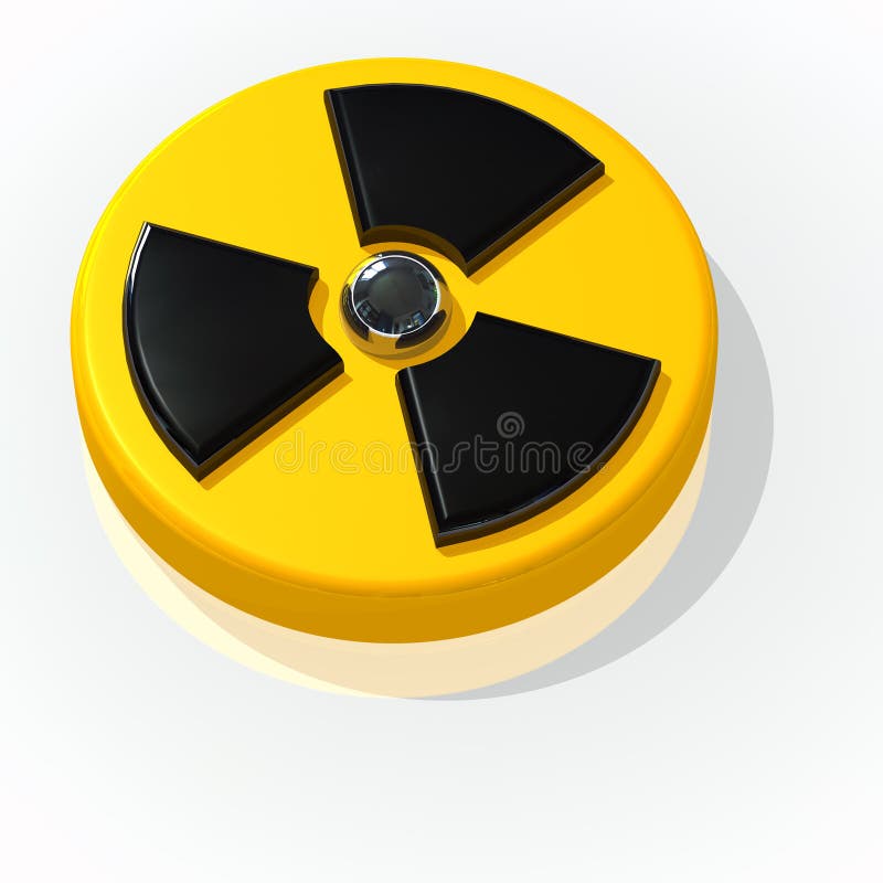 3D Nuclear Radioactive Radiation Sign. Stock Illustration ...