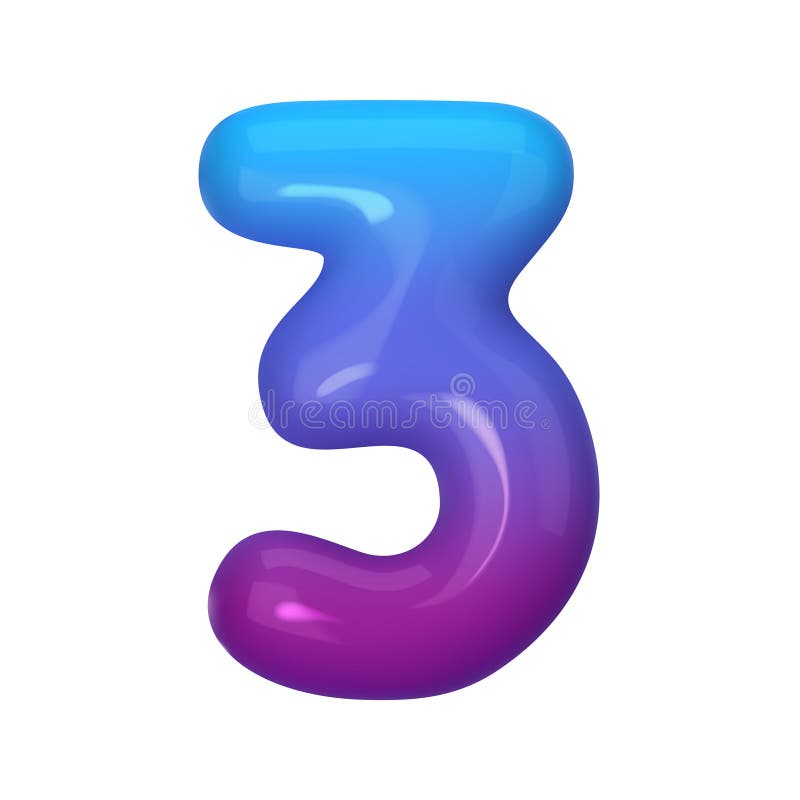 3D Number 3 with Blue and Violet Gradient. Modern, Vibrant, and ...